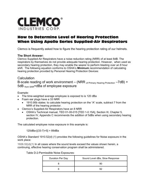 How To Determine The Level Of Hearing Protection Using The ...