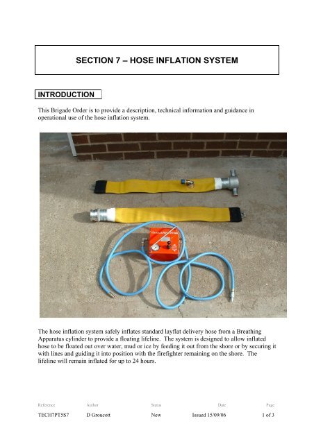 Hose Inflation System - Shropshire Fire and Rescue Service