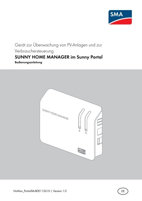 SUNNY HOME MANAGER im Sunny Portal - SMA Solar Technology ...