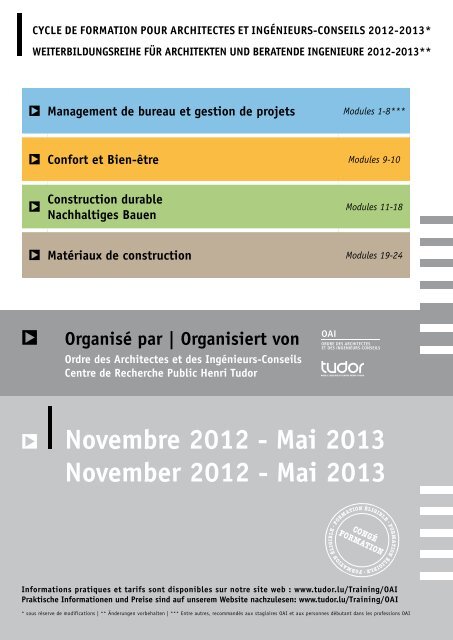 MODULES DES FORMATIONS