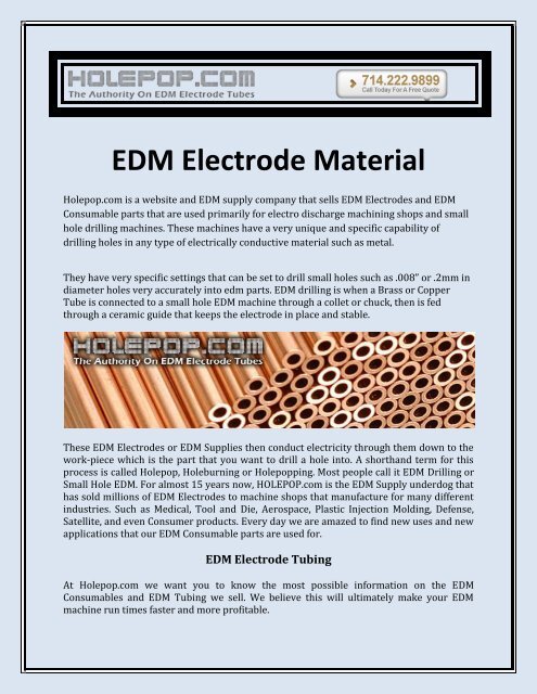 EDM Electrode Material