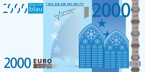 2000 Euro-Schein - Tübingen macht blau