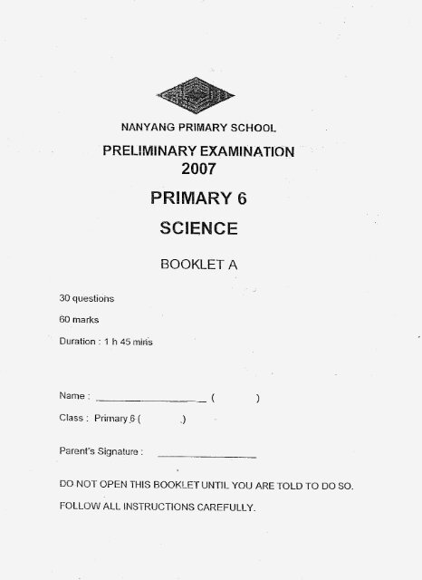 primary-six-science-prelim-nanyang Exam paper Free Download primary-six-science-prelim-nanyang Exam paper Free Download