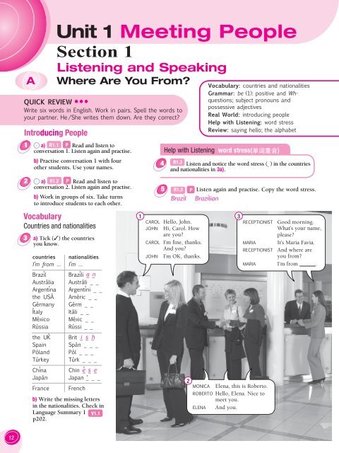 Unit 1 Meeting People