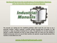 COPIES OF MACHINE MANUALS