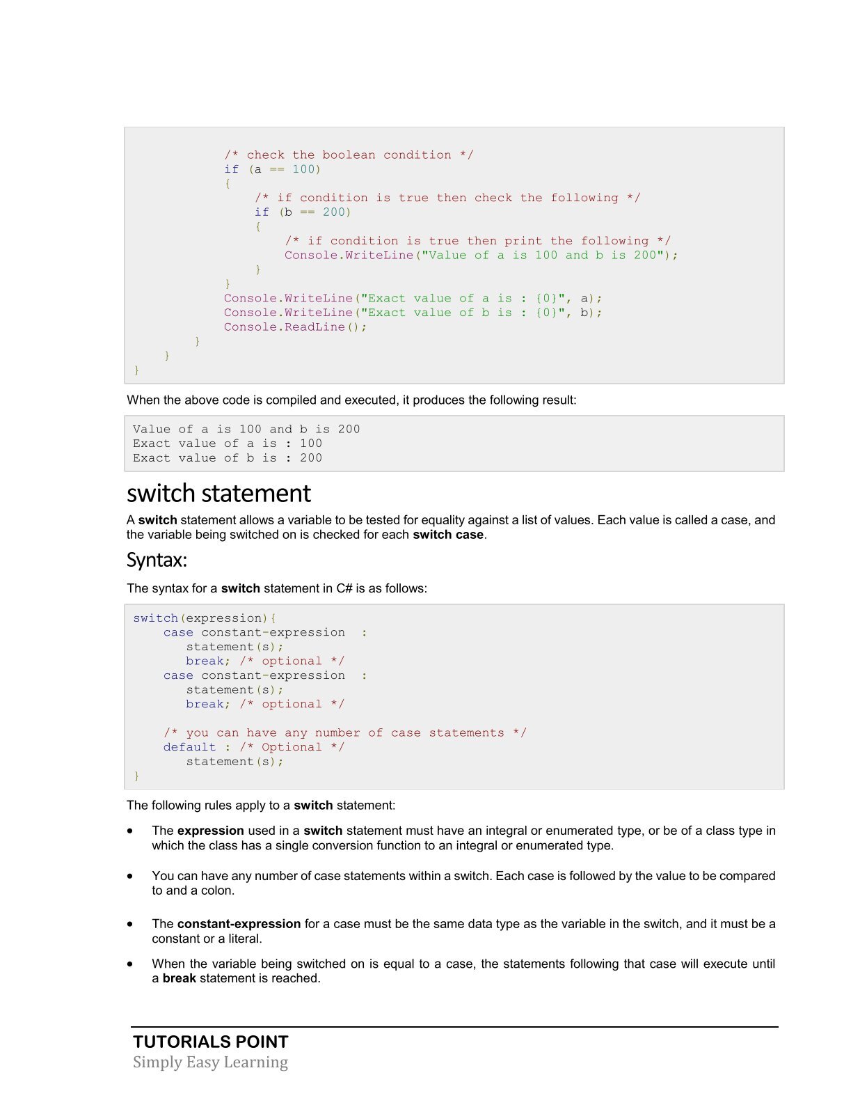 L’expression de la condition