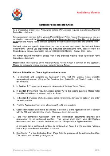 Victoria Police Check Printable Form - Printable Forms Free Online