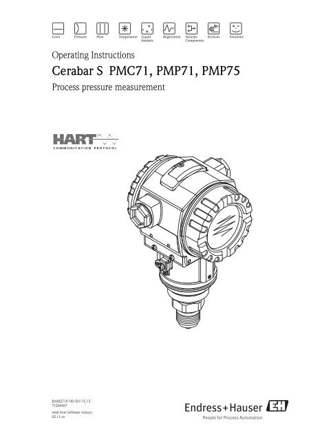 Cerabar S, PMC71, PMP71, PMP75 (BA)