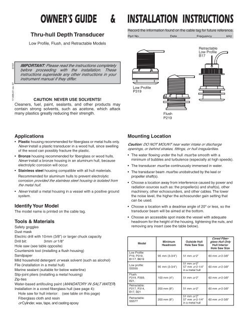 Airmar P319 Wiring Airmar P319, датчик эхолота,