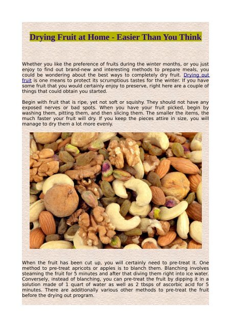 Drying Fruit at Home - Easier Than You Think