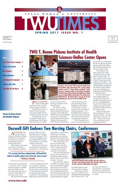 TWU Times Spring 2011 - Texas Woman's University
