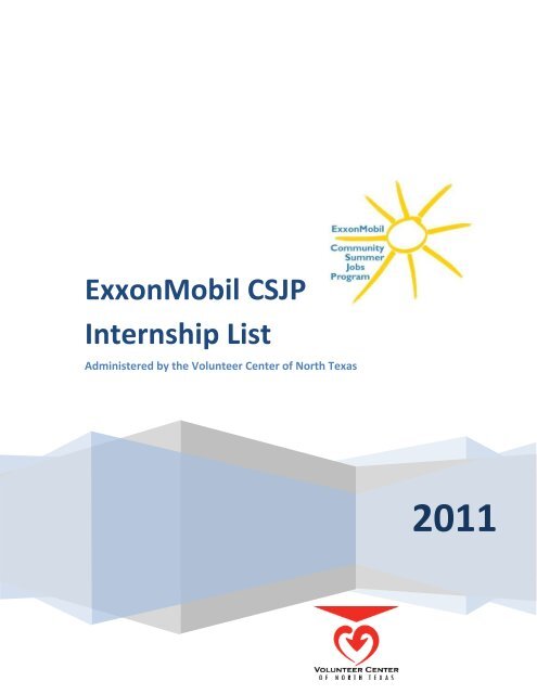 ExxonMobil CSJP Internship List - Texas Woman's University