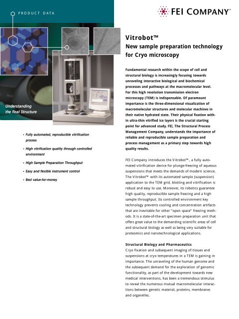 Vitrobot Product Data - FEI Company