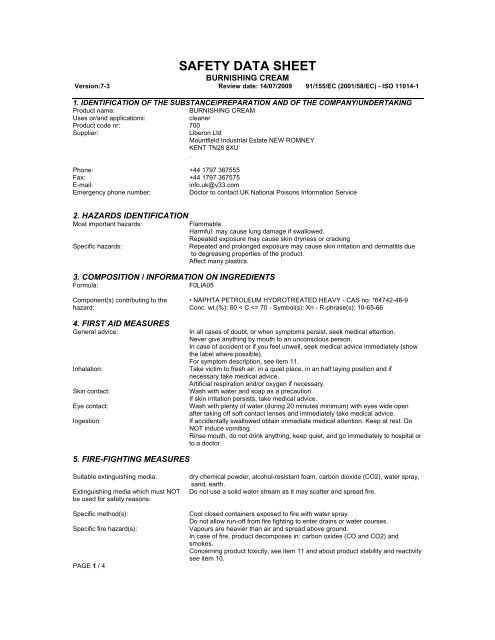 SAFETY DATA SHEET - Carba-Tec