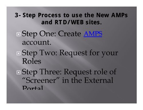 AMPS-RTD Web System