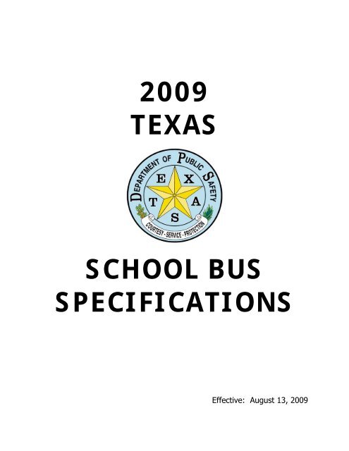 2009 texas school bus specifications - Texas Department of Public ...