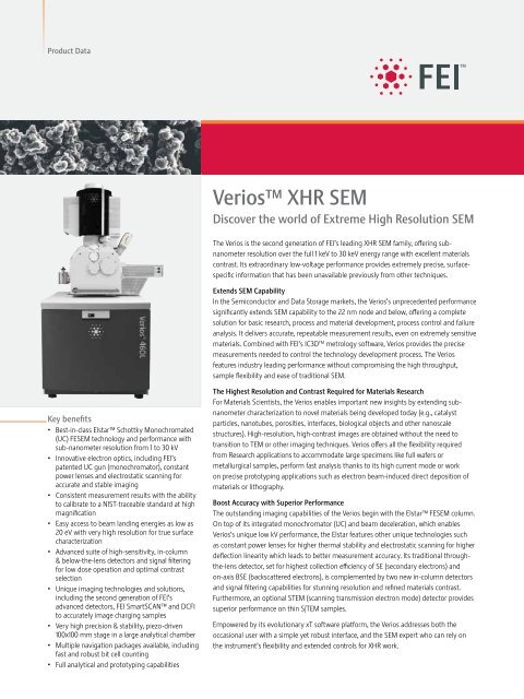 Verios™ XHR SEM - FEI Company