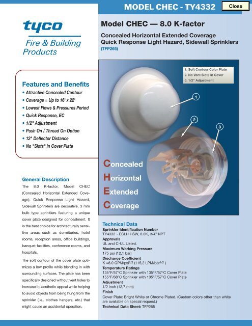 MODEL CHEC - TY4332 - Tyco Fire Products