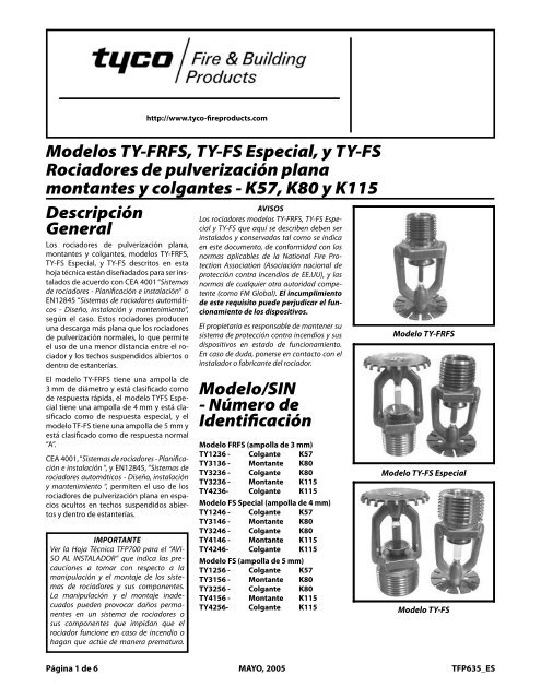 Tyco Fire Products TFP500