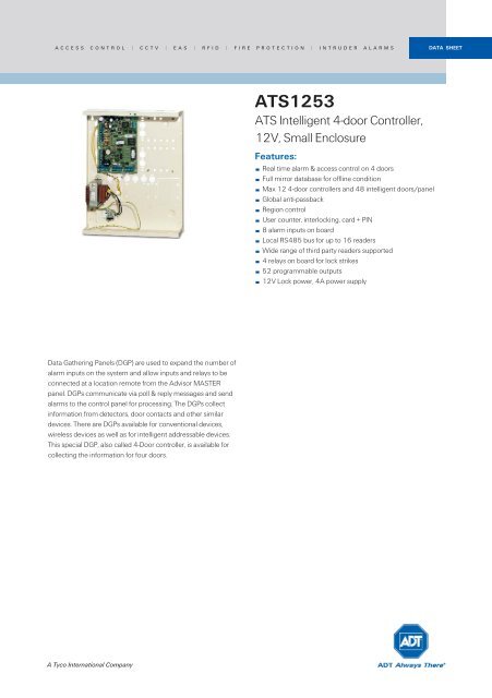 ATS1253 ATS Intelligent 4-door Controller, 12V, Small Enclosure