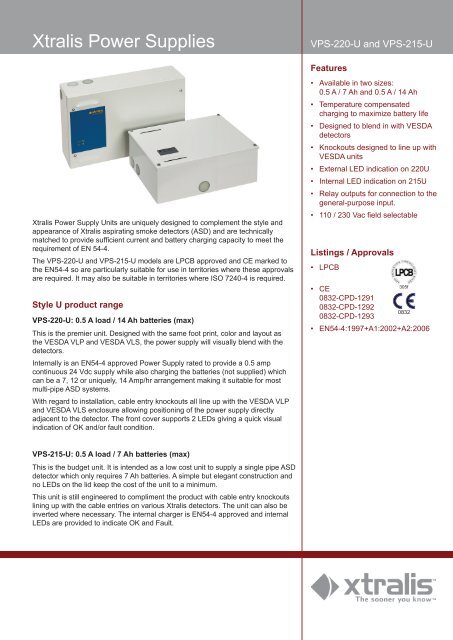Xtralis Power Supplies