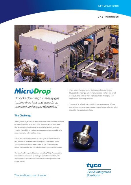 MicroDrop Gas Turbine Applications Brochure