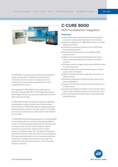 PSAC520AEU C•CURE 9000 MZX Fire Detection Integration