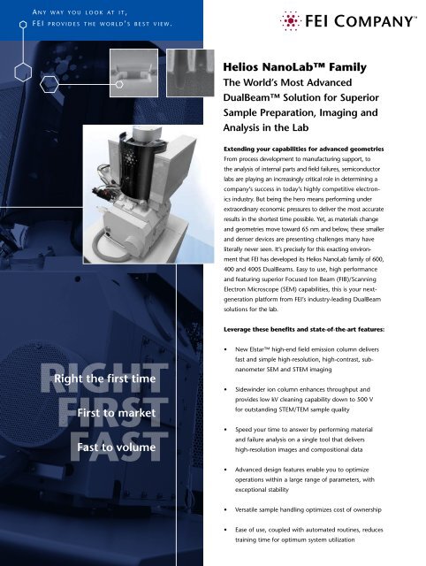 Helios NanoLab Family - FEI