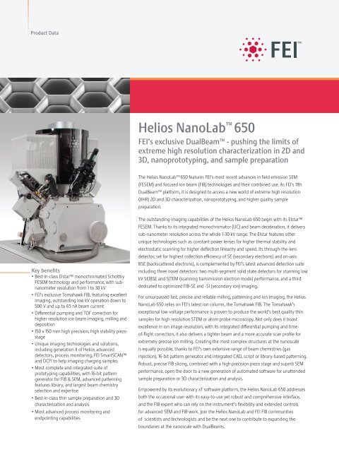 Helios NanoLab™ 650 - FEI Company