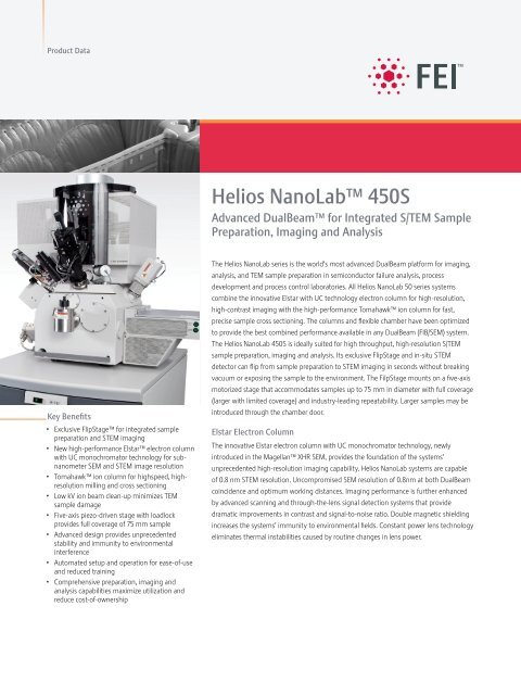 Helios NanoLab™ 450S - FEI Company