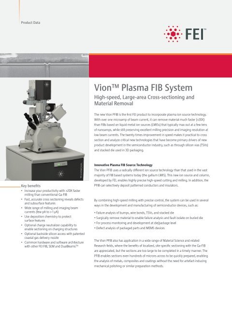 Vion™ Plasma FIB System - FEI Company