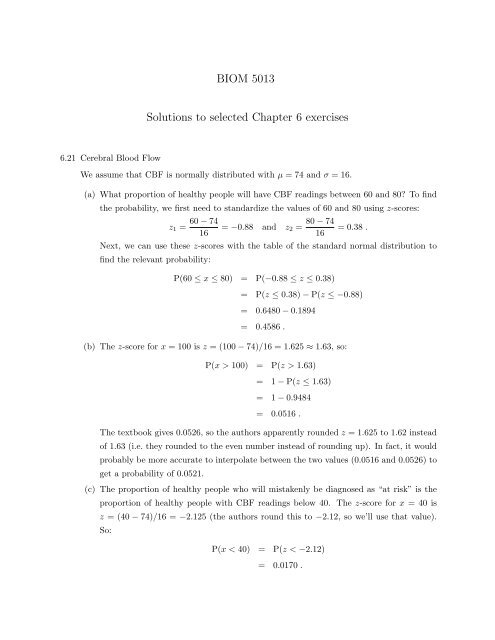 BIOM 5013 Solutions to selected Chapter 6 exercises