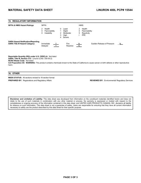 MATERIAL SAFETY DATA SHEE