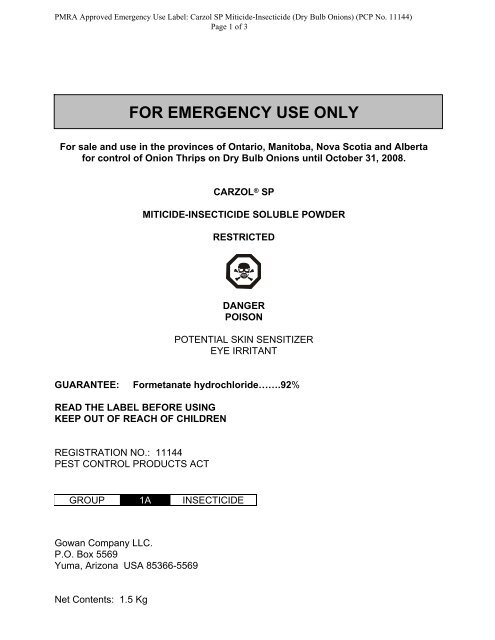 FOR EMERGENCY USE ONLY - UAP