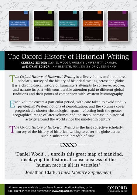 The Oxford History of Historical Writing