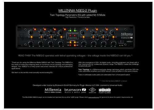 Millennia NSEQ-2 Manual - Universal Audio