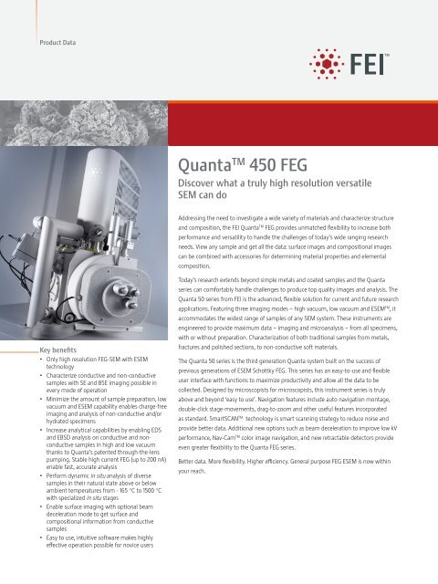 QuantaTM 450 FEG - FEI Company
