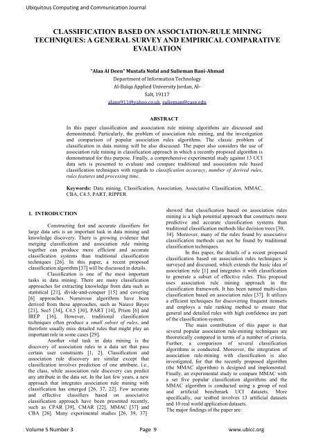 Classification Based On Association Rule Mining Technique
