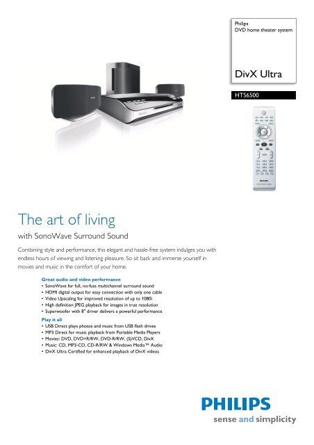 HTS6500/37 Philips DVD home theater system