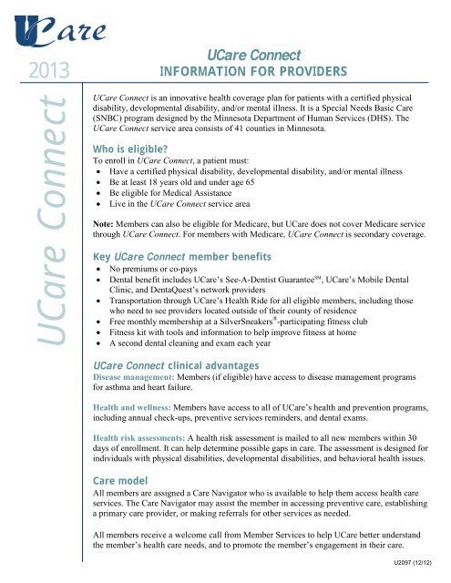 Provider Tip Sheet - UCare