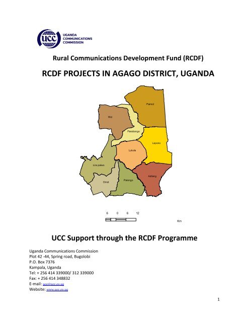 rcdf projects in agago district - Uganda Communications Commission