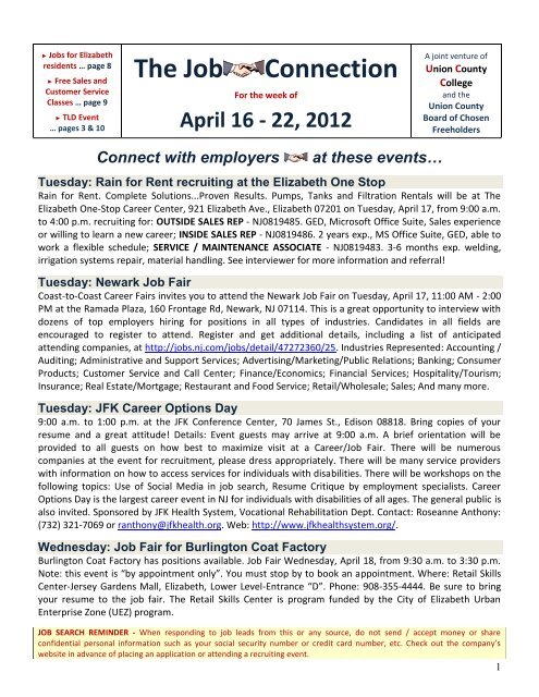 The Job Connection - Union County College