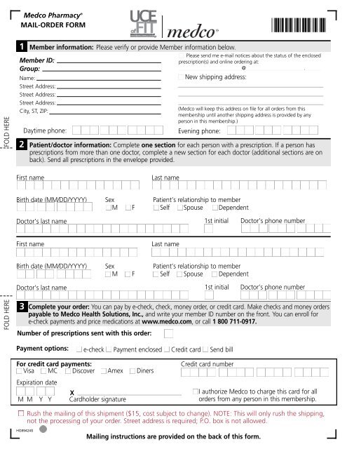 Medco Prescription Order Form - Uce-fit.org