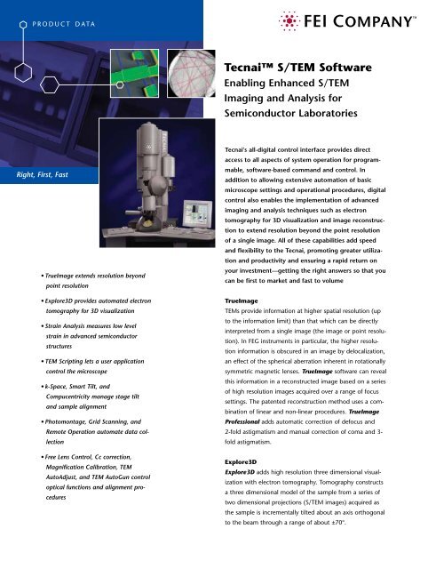 Tecnai™ S/TEM Software - FEI Company
