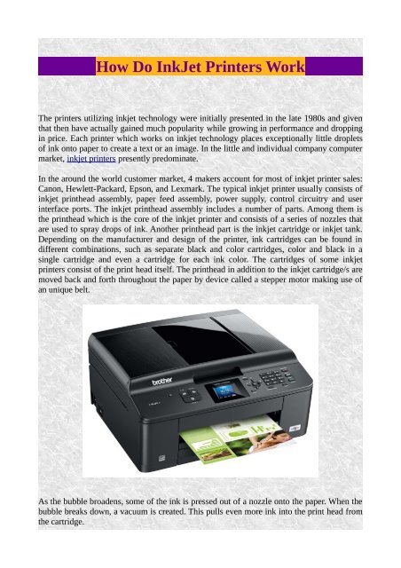 How Do InkJet Printers Work