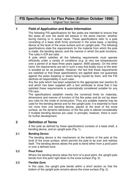FIS Specifications for Flex Poles - International Ski Federation