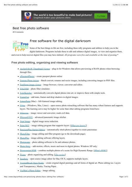 Digital Photo Organizer Viewer And Editor Software