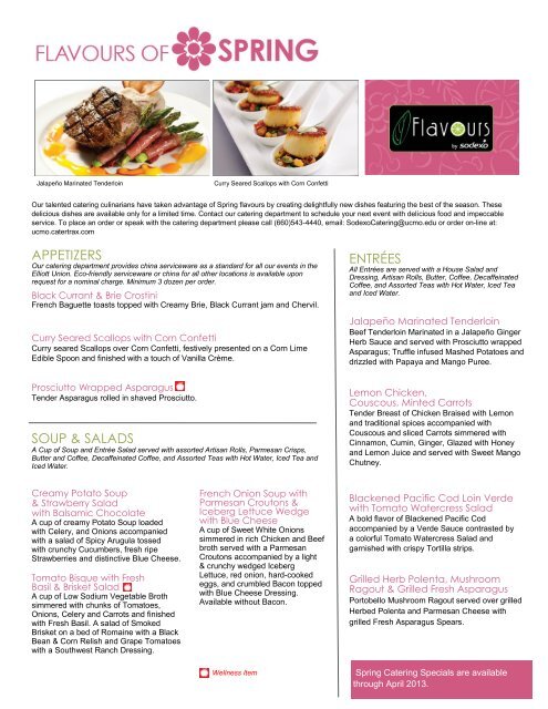 Seasonal Catering Menu