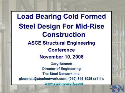 Load Bearing Cold Formed Steel Design For Mid-Rise Construction