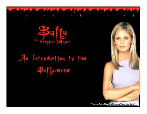 An Introduction to the Buffyverse